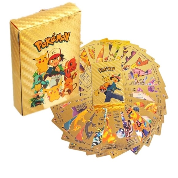 Toys | Pokemon Party Favors 55 Pcs Gold Foil Pokmon Style Cards New ...